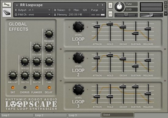 Loopscape - tape loop Kontakt synthesizer by Rhythmic Robot